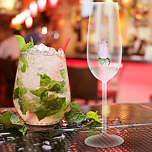 Red Wine Glass Rose Wine Glass Crystal Flute Rose Flower Goblet Cocktail Cup Drinking Glassware for Halloween Christmas Wedding Birthday Party Decoration Pink (20x6cm)