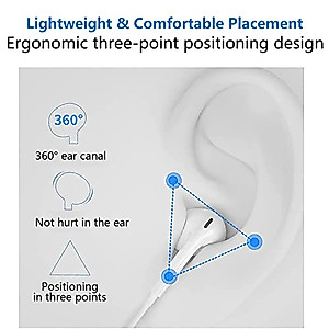 2 Pack-Earbuds Headphones with 3.5mm Plug [MFi Certified] Wired Earphones with Mic, Volume Control Compatible with iPhone,iPad,iPod,Computer,MP3/4,Android and Most 3.5mm Audio Devices