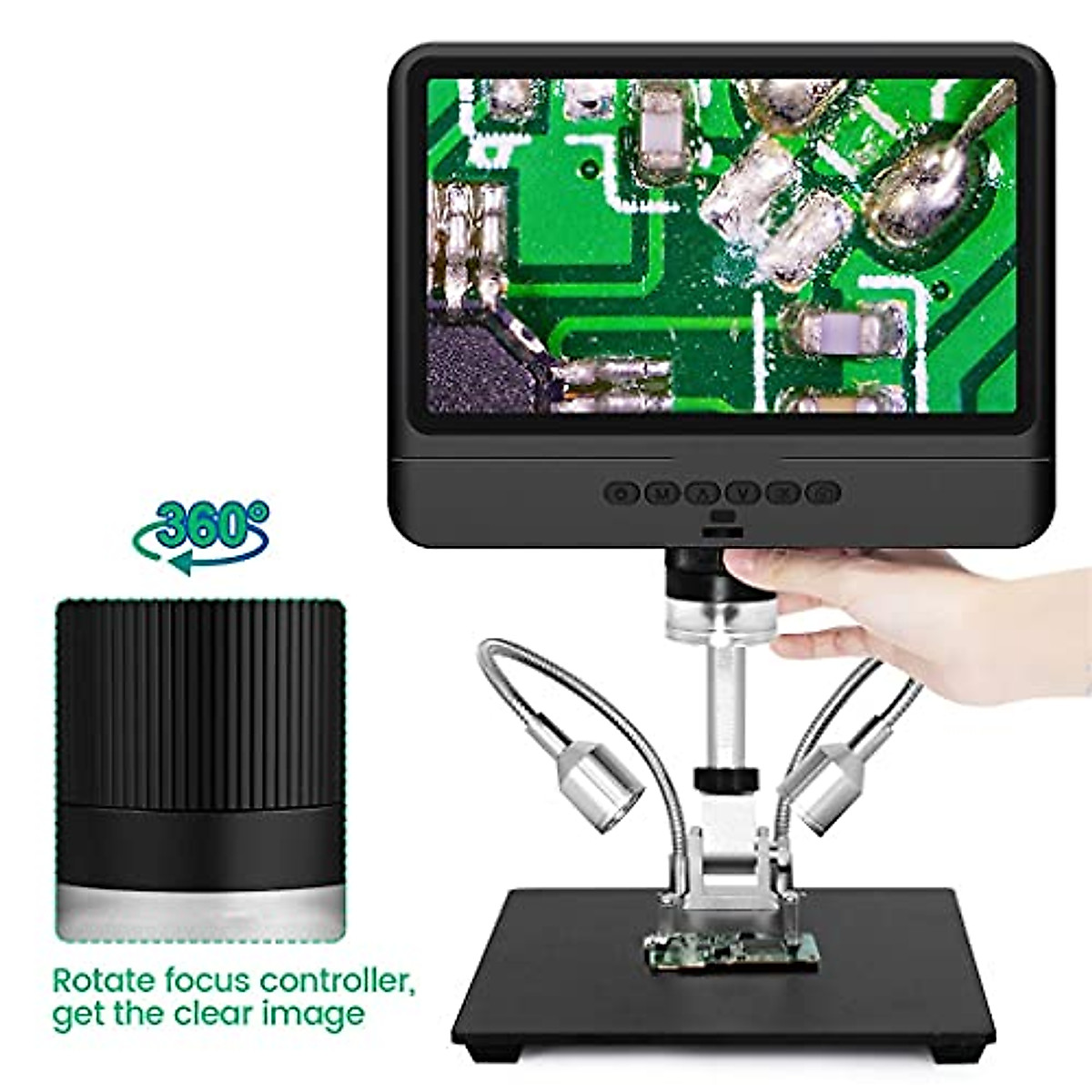 JIAMEI 8.5 Inch Microscope 1080P Adjustable LCD Display Microscope for Soldering Industrial Maintenance