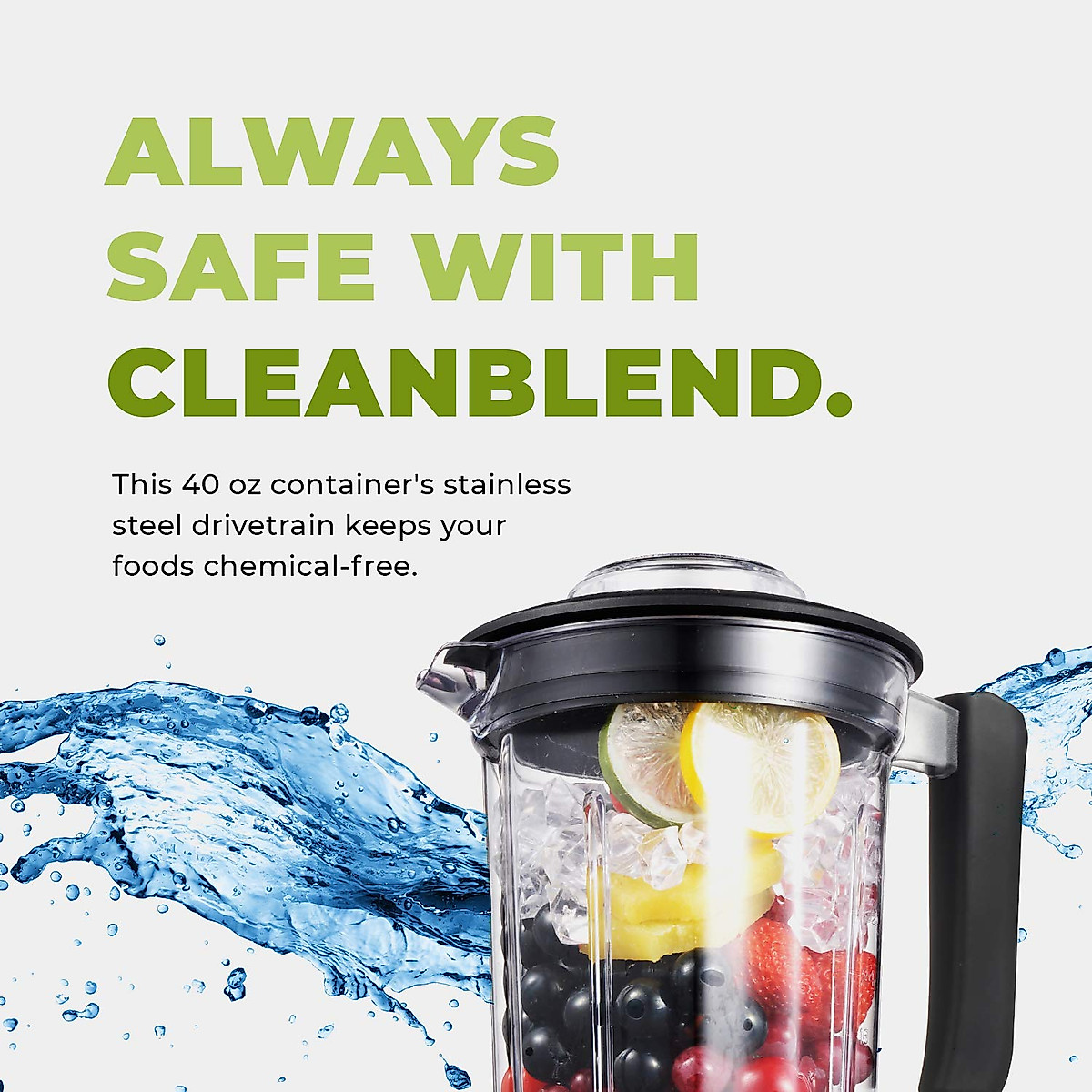 Cleanblend Ultra Blender, Low Profile Blender for Shakes and Smoothies - 40oz Compact Countertop Smoothie Blender/Maker - 8-Blade Stainless Steel, 1,000 Watt Motor, BPA-Free Tamper Wand Included (Red)