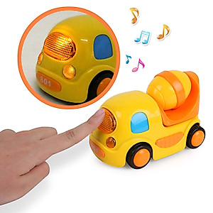 Aomola Toys for 2 Year Old Boys Girls, Toddler Toys, Birthday Gifts, Remote Control Car Toys for Kids, Engineering Construction Trucks with Music and Lights