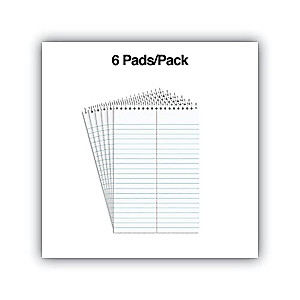 ---Universal 96920 Steno Book, Gregg Rule, 6 x 9, White, 80 Sheets, 6 Pack
