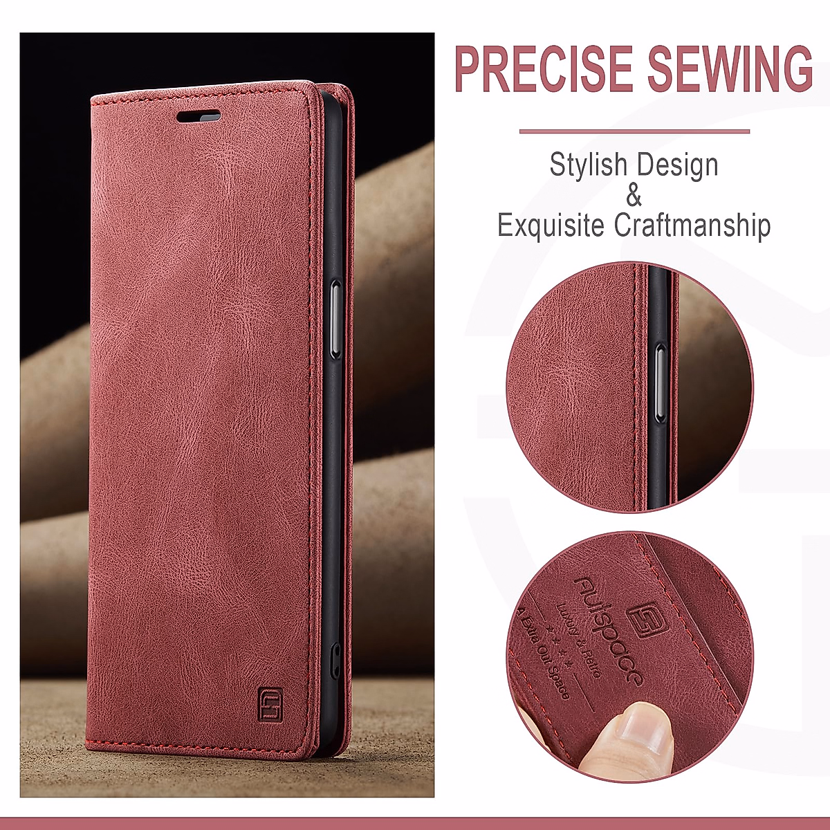 HAII Case for OnePlus Nord N30 5G 2023,PU Leather Folio Flip Wallet Case with Card Holster Stand Kickstand Magnetic Closure Shockproof Phone Cover for OnePlus Nord N30 5G 6.72 inch 2023 (Red)