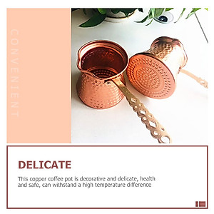 Turkish Coffee Pot Copper Espresso Maker Greek Arabic Coffee Maker Hammered Coffee Cezve Stove Milk Warmer Butter Melting Pot for Home Kitchen 320ml