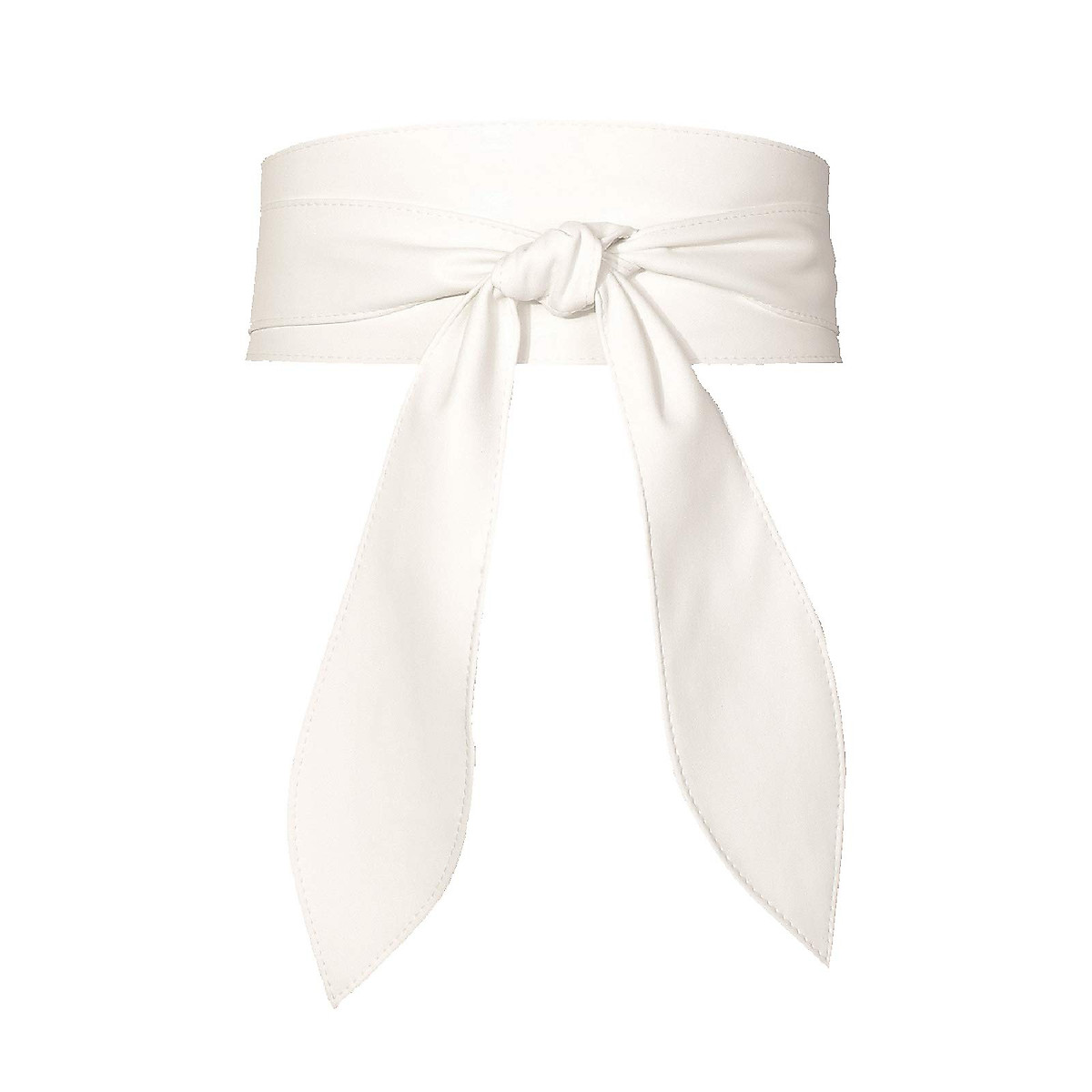 Earnda Womens Fashion Obi Belt Wrap Wide Cinch for Dress Solid Color Belts White Large