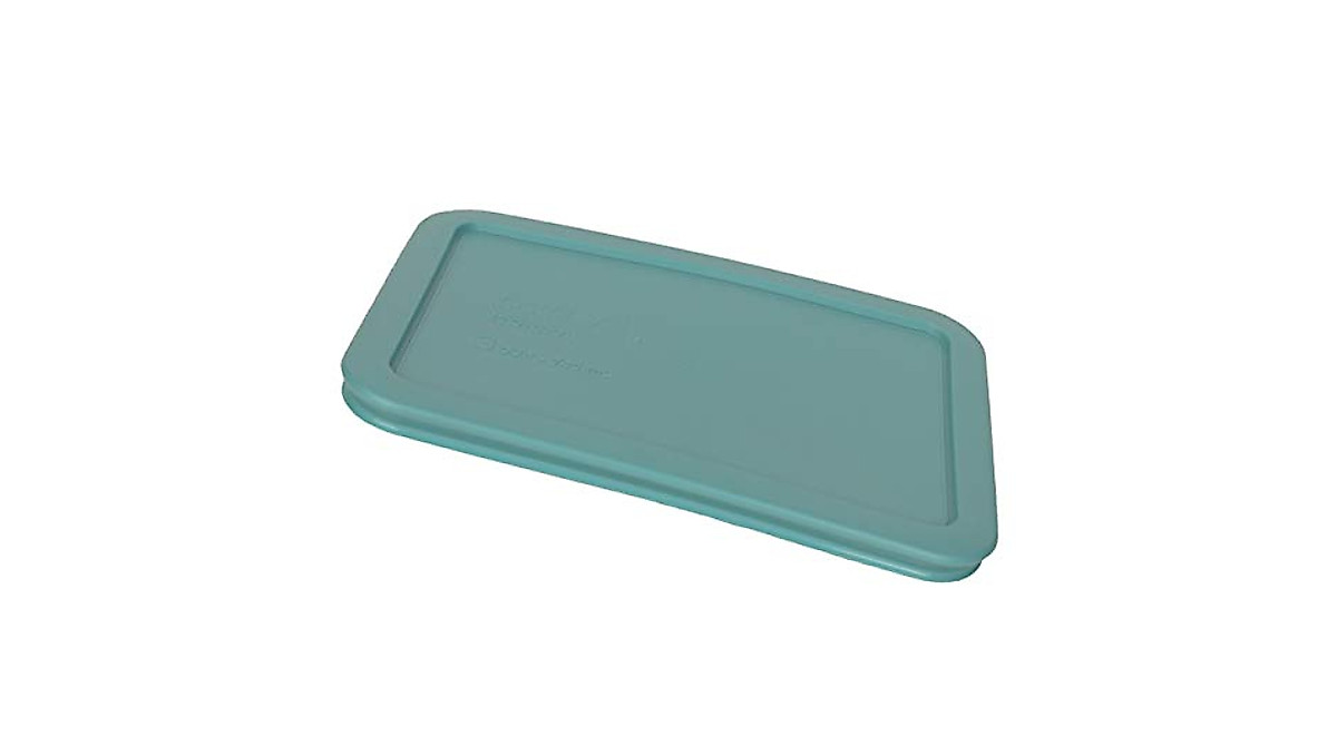 Genuine Pyrex 3-Cup Rectangle Turquoise Replacement Lids (4 Pack)