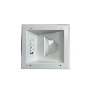 DATA COMM Electronics Media Plate with Duplex Surge Suppressor, White, 0 US