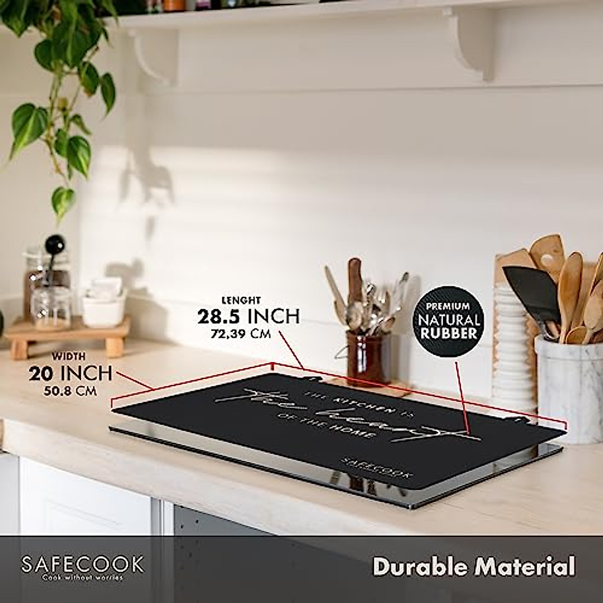Safecook Electric Stove Top Cover (28.5 x 20) - Stylish glass top stove cover protector - Protect and Enhance your kitchen with stove top covers for electric stove - Electric stove cover - Glass cooktop protector