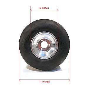 The ROP Shop | (Pack of 2) Tubeless Racing Slick Tire 11x6.00-5 with Aluminum Wheel for Go Kart