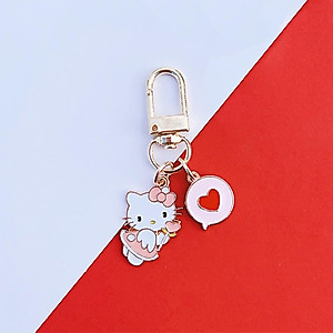 Cute Cartoon Wallet for Women and Girl, Small PU Leather Zipper Coin Credit Cards Anime Purse with Cute Keychain, 2Pce (Cartoon Wallet-03)