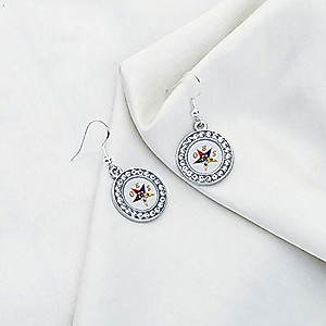 SEIRAA Order of The Eastern Star Sorority Gift OES Symbol Hook Earrings, OES Charm Bracelet for Her