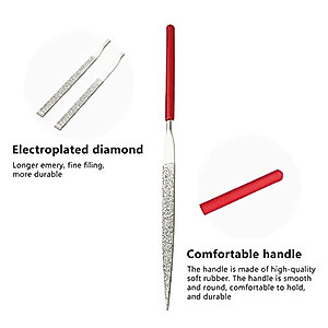 KALIM 10Pcs Mini Diamond Needle File Set 6 Inch Total Length 150 Grit Diamond File(Usable File Length:2-3/4 Inch)