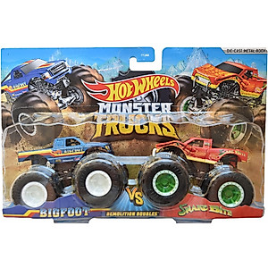 Hot Wheels Monster Trucks Bigfoot Vs Snake Bite, Demolition Doubles