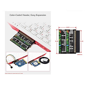 2X 40 PIN GPIO Header Adapter Color-Coded Header Expansion Board for Raspberry Pi 400,Easy Expansion