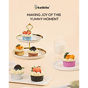 Disposable Ramekins with Lids - Katbite 60 Pack 5oz Aluminum Foil Cupcake Baking Cups, Muffin Tins for Creme Brulee, Desserts, Baking - Black