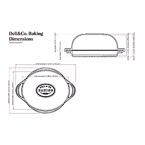 Deli&Co. Baking Pre-Seasoned Cast Iron Bread Pan Multicooker | Bake sourdough bread, grill steaks and cook stews | Seasoned with canola oil with a smooth surface finish