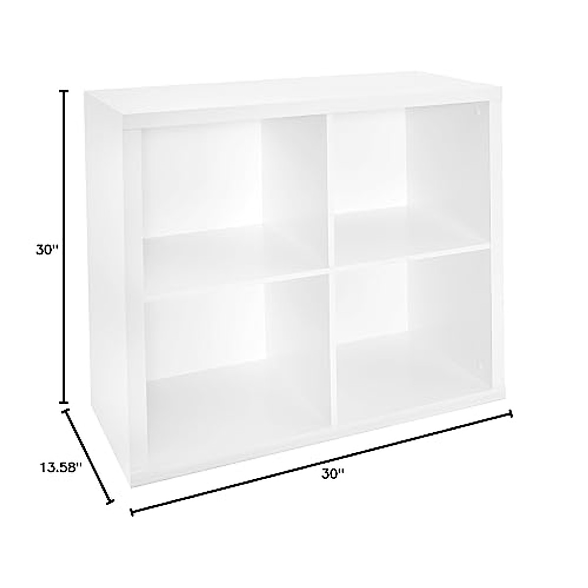 ClosetMaid 4 Cube Storage Shelf Organizer Bookshelf with Back Panel, Easy Assembly, Wood, White Finish