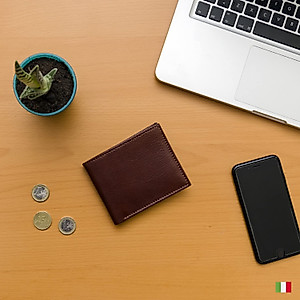 Maruse Bifold Wallet - Slim Leather Wallet – Genuine Italian Calf Leather Wallet – Elegant and Classy – Versatile and Minimalist Wallet for Men, Black