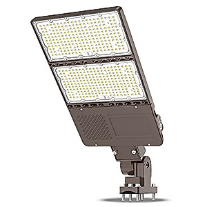 LED Parking Lot Light 320W 44800LM LED Shoebox Light Adjustable Arm Mount 5000K LED Pole Lights Outdoor, IP65 Commercial Area Street Lighting with Photocell for Parking Lot Roadway, UL&DLC