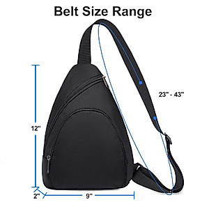 XQXA Sling Bag for Men Lightweight Crossbody Bag Men Hiking Chest Bag Casual Daypack Backpacks Multipurpose One Shoulder Outdoor Travel Bag Phone Bag for Women - Black