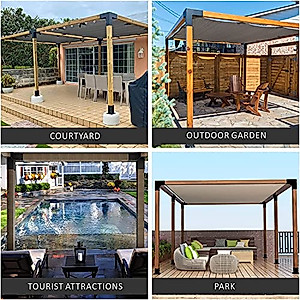 Etrifatry Pergola Bracket Kit, 4 x 4 inches Woodwork Pergola Kit with Black Powder Coated Steel Brackets, Modular Sizing Pergola Brackets Boot, Shoulder and Lag Bolts for DIY Elevated Wood Stand Kit