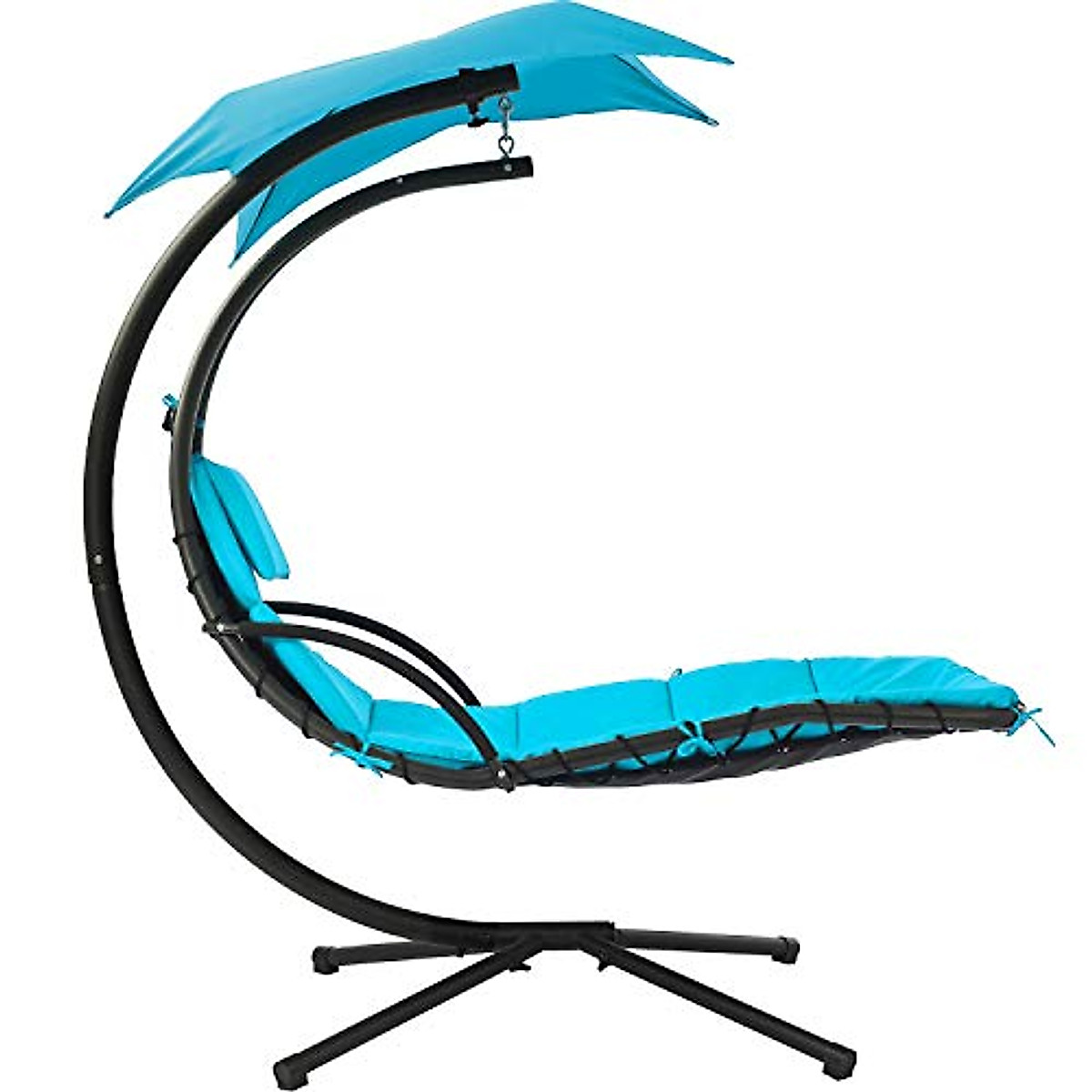 FDW Lounger Floating Chaise Canopy Swing Lounge Chair Hammock Arc Air Porch Stand for Outdoor Indoor, Blue