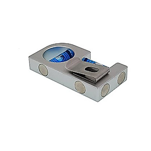 XMLEI Convenient to carry Solid aluminum alloy Mini level ruler portable mini level bubble meter with magnetic function TV stand installation (Silver blue), g1507