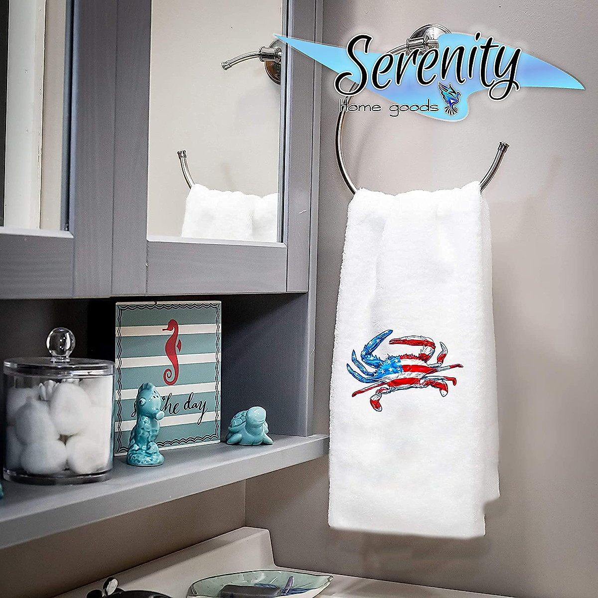 Memorial Day 4th of July Summer Home Decor Decorative Kitchen and Bath Hand Towels | American Flag | Spring Fall Accents | Red White and Blue Towel Home Holiday USA Decorations