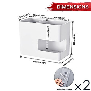 JOMOLA Hair Dryer Holder Adhesive Hair Styling Tool Organizer Bathroom Organizer Under Sink for Blow Dryer Storage Basket Wall Mounted for Cabinet Door White