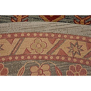 Unique Loom Sahand Collection Area Rug - Shapur (8' Round, Light Blue/ Light Brown)