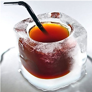 DD-life 4 Pcs 4-Cavity Ice Cubist Ice Shot Glass Molds Round Shot Glass Silicone Mold(Red）