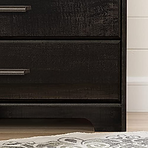 South Shore Versa 2-Drawer Nightstand, Rubbed Black 23 in x 17.75 in x 25.25 in