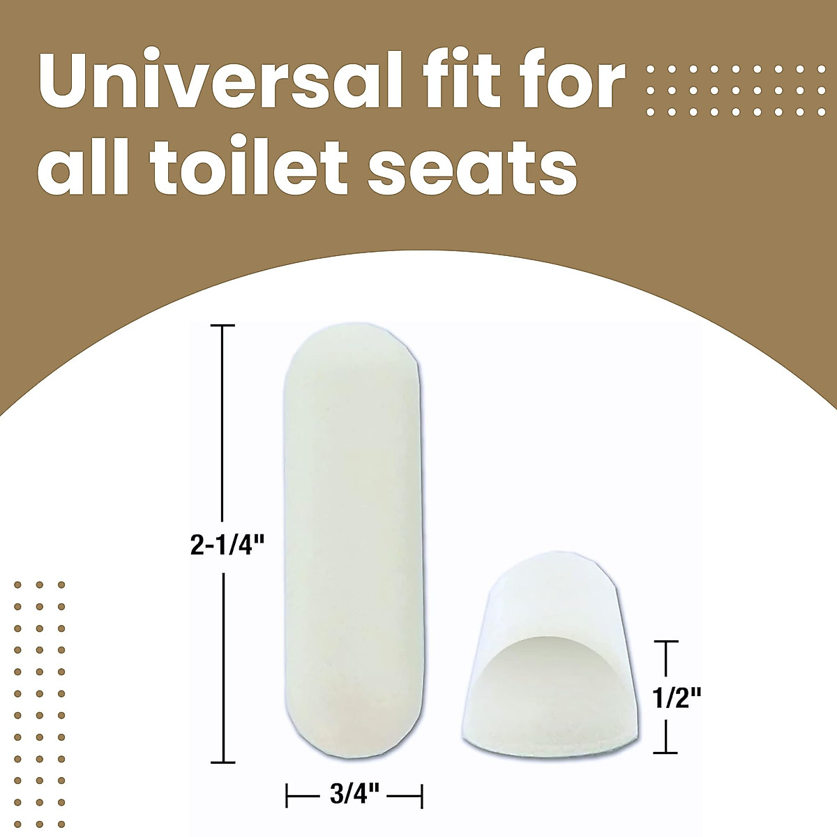 Gadgetime USA Toilet Seat Bumper Kit - Toilet Seat Risers & Toilet Cover Bumpers with Rubber Adhesive Pads - Bidet Compatible Toilet Seat Accessories for Cushioning & Protection - Pack of 4