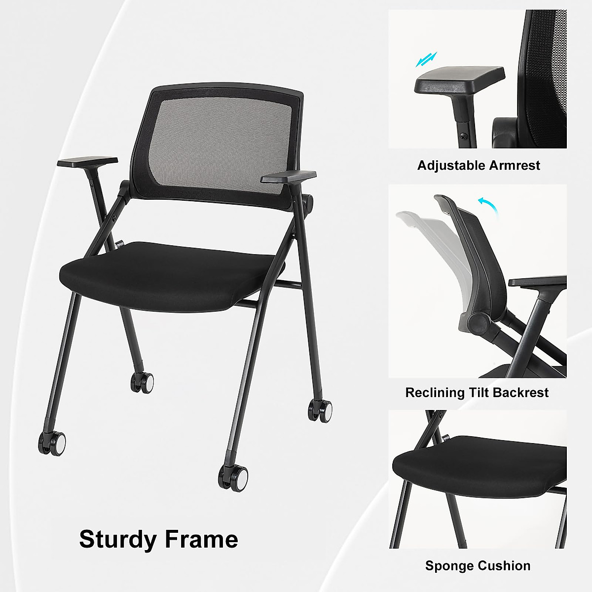 VACYOVKE 20 Pack Folding Chair with 280lb. Capacity Portable Nesting Commercial Seat for School Events Office Picnic Kitchen Conference Waiting Training Room