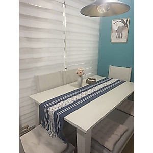 Fine table runner on waisted loom and hand embroidery