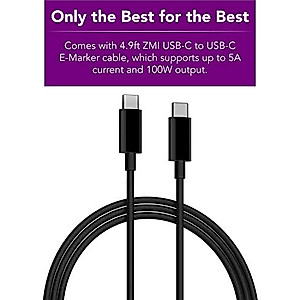 ZMI zPower Turbo 65W USB-C PD Laptop Charger Power Adapter Compatible with Laptops Chargeable via USB-C (Not Compatible with Legacy Models with Barrel Charging Ports) - Black