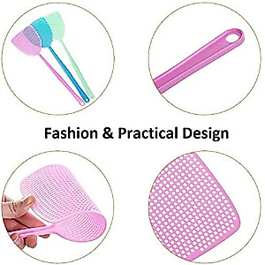 Fly Swatter 5 Pack Plastic Manual Fly Swat Set Heavy Duty with Long Strong Handle Assorted Colors Multi Pack Fly Swatters