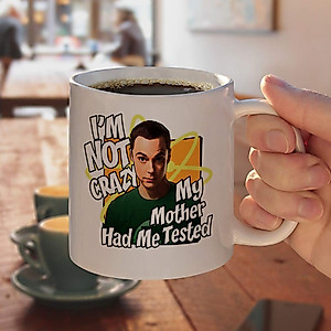 GRAPHICS & MORE Big Bang Theory Sheldon Cooper I'm Not Crazy Ceramic Coffee Mug, Novelty Gift Mugs for Coffee, Tea and Hot Drinks, 11oz, White