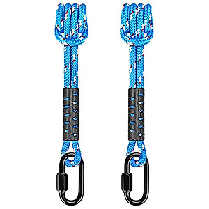 BeneLabel Poseidon Series Sewn Prusik Loops Ropes, Safety, 19", Diameter 2/5", 2 Pack, Blue