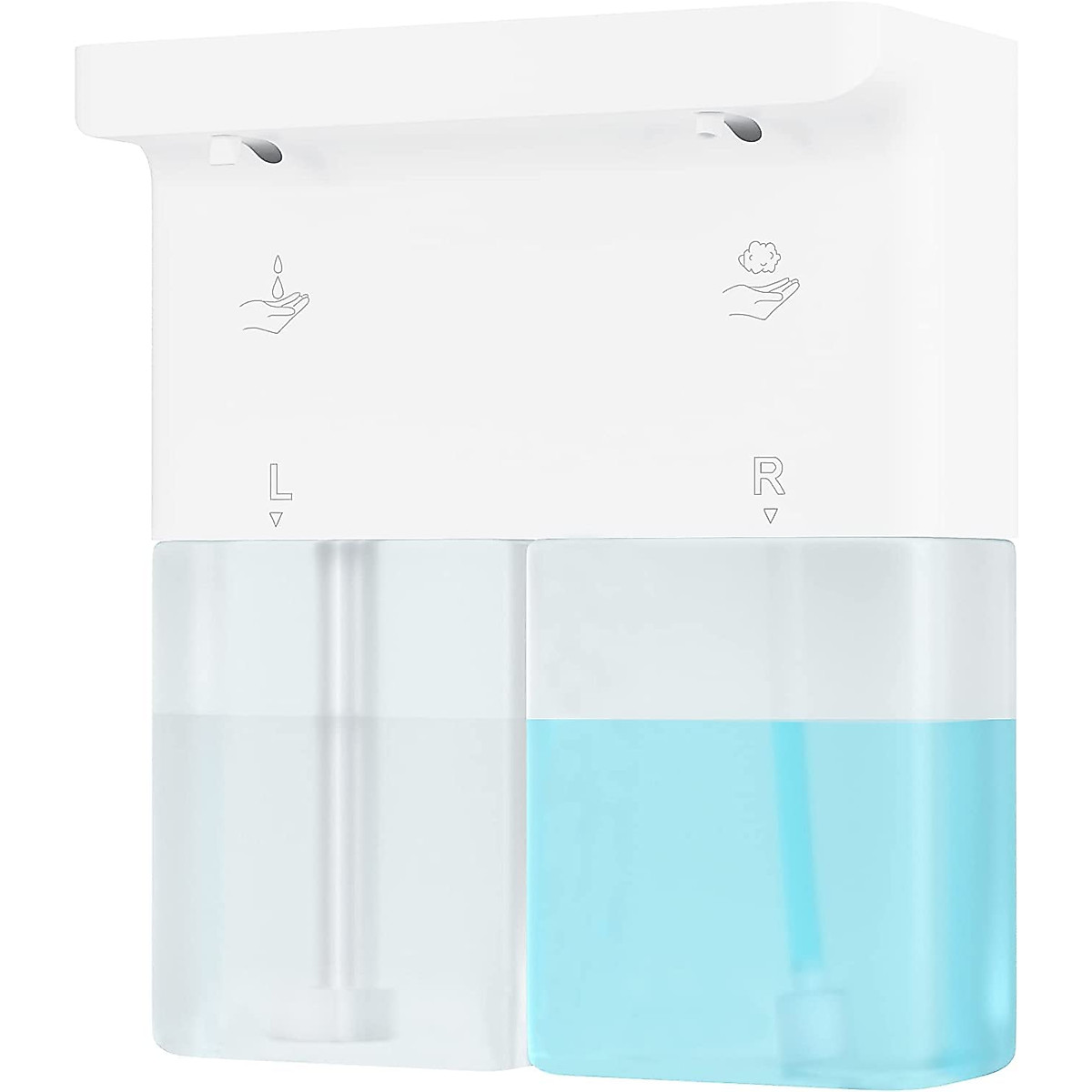 Automatic Soap Dispenser, Dish Soap Dispenser for Kitchen Sink, Kitchen Soap Dispenser Set Wall Mount or Countertop Rechargeable Dispenser Liquid + Foaming Hand