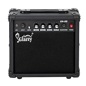 GLARRY Electric Guitar Amp, Portable Guitar Tube Amp with Headphone MP3 Input, 20W Practice Guitar Combo Amplifier Speaker Accessories with Bass, Volume, Treble, and Middle Controls