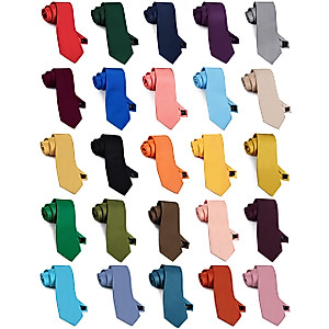 GUSLESON Classic Men's Wedding Ties for Men Silk Navy Blue Tie Solid 8cm Necktie (0791-03)