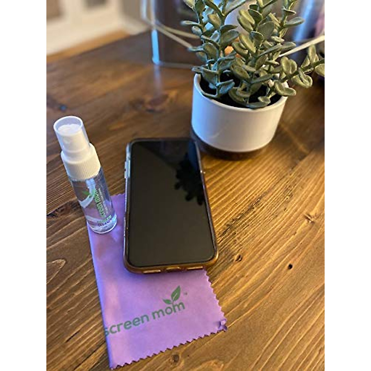 Screen Mom 1oz Screen Cleaner Spray 3 Pack - for Laptop, Computer Monitor, Phone Cleaner, iPad, Eyeglass, LED, LCD, TV - Includes 3 1oz Spray and 3 Purple Cleaning Cloths