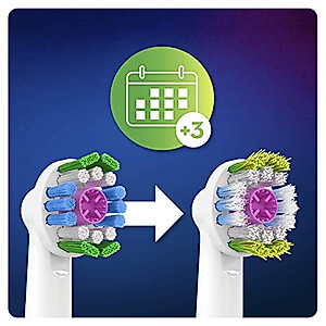 Oral-B Clean Maximiser Electric Toothbrush Heads, 3D White, Whitening Action, Pack of 3, Pack for Letterhole, White