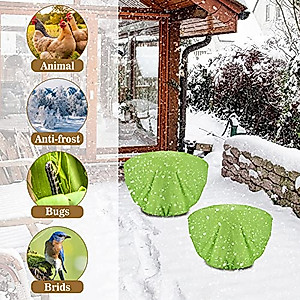 ANPHSIN 3 Pcs Green Plant Freeze Protection Covers- 39.3 × 19.6 Inch Horizontal Shrub Tree Plant Protection Wraps Covers Bags Frost Blanket with Drawstring for Winter Outdoor Garden Plants