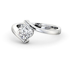 etneyjewels Moissanite 1 TCW Round CutSolitaire Engagement Bridal Ring For Women In 10KT Solid Gold In Prong Setting For Wedding Anniversary (Clarity VVS1-VVS2, Color D-E,7)