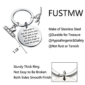 Swim Keychain I Love Swimming Lover Gift Take Pride in How Far You Have Come Swim Team Inspirational Gift Swimming Jewelry for Swimmers (silver)