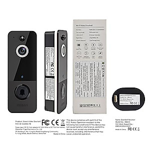 EKEN Doorbell Camera Wireless, Wi-Fi Video Doorbell Camera with AI Smart Human Detection, Indoor Chime Ringer Included, Cloud Storage, 2-Way Audio, Night Vision, Battery Powered
