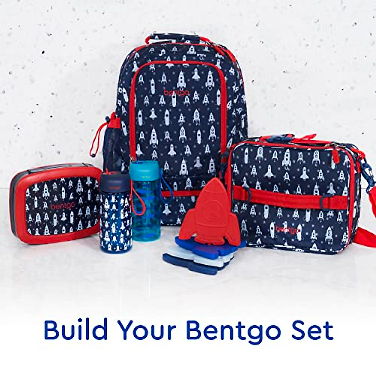 Bentgo® Kids Water Bottle 2-Pack - New, Improved 2023 Leak-Proof BPA-Free 15 oz Cups for Toddlers & Children - Flip-Up Safe-Sip Straw for School, Sports, Daycare, Camp (Rocket/Shark)