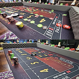 Casino Dealer Mats Premium Quality Craps Mat - New Black - Lightweight Portable - Fits on Most Dining Room Tables - The Ultimate Home Style Party Game, BLACK (NEW)